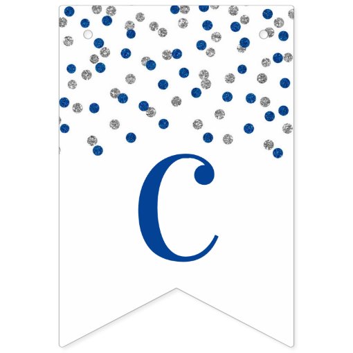 Congratulations Banner Dark Blue Silver Confetti | Zazzle