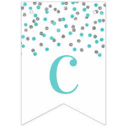 Congratulations Banner Light Blue Silver Confetti | Zazzle