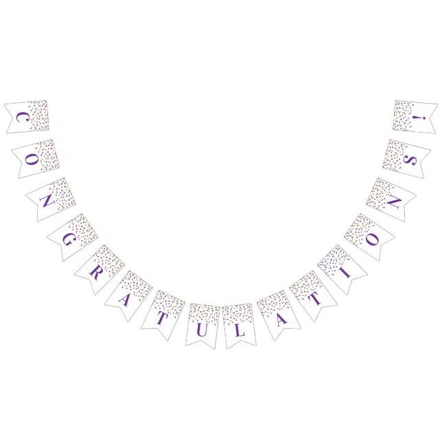 Congratulations Banner Purple Gold Confetti | Zazzle