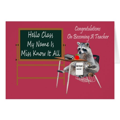 Congratulations Becoming A Teacher Greeting Card | Zazzle