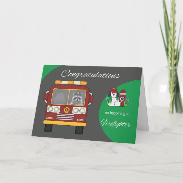 Congratulations becoming Firefighter Greeting Card | Zazzle