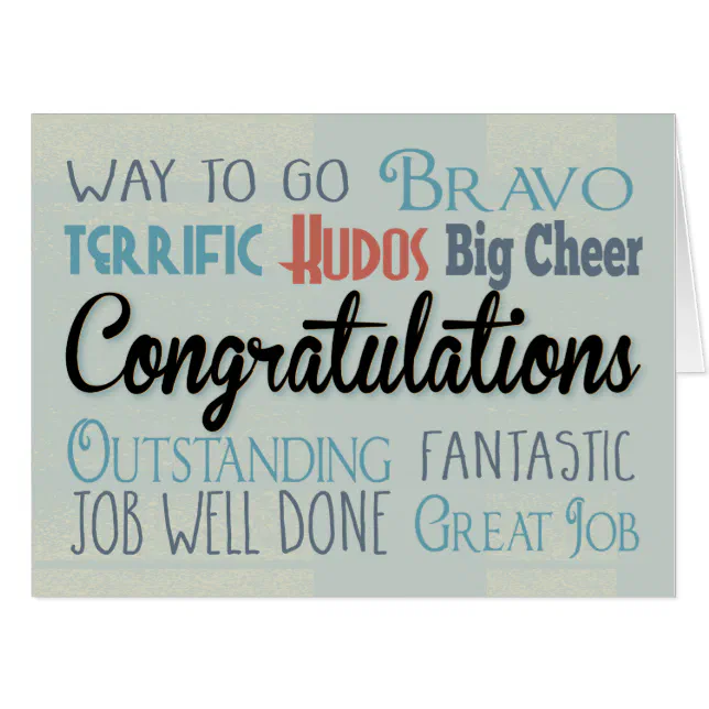 Congratulations Big Card - Go Large | Zazzle