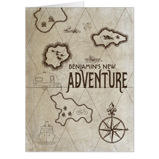 Congratulations Big New Adventure Map Retirement Card | Zazzle