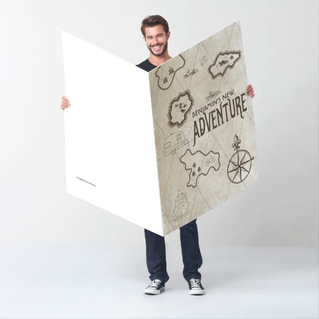 Congratulations Big New Adventure Map Retirement Card | Zazzle