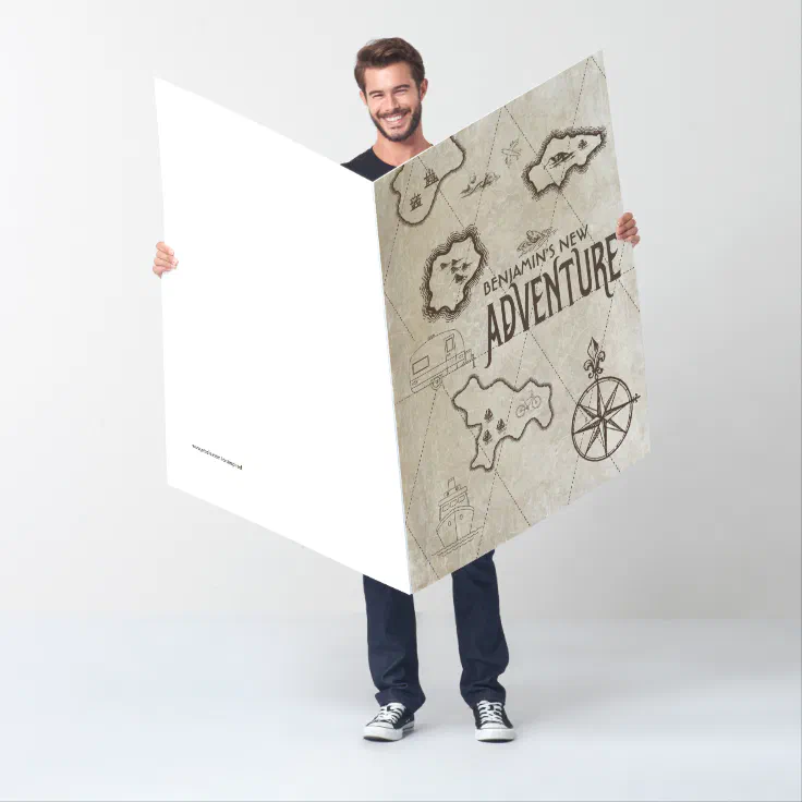 Congratulations Big New Adventure Map Retirement Card | Zazzle