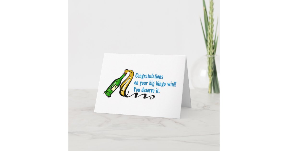 Congratulations bingo winner card | Zazzle