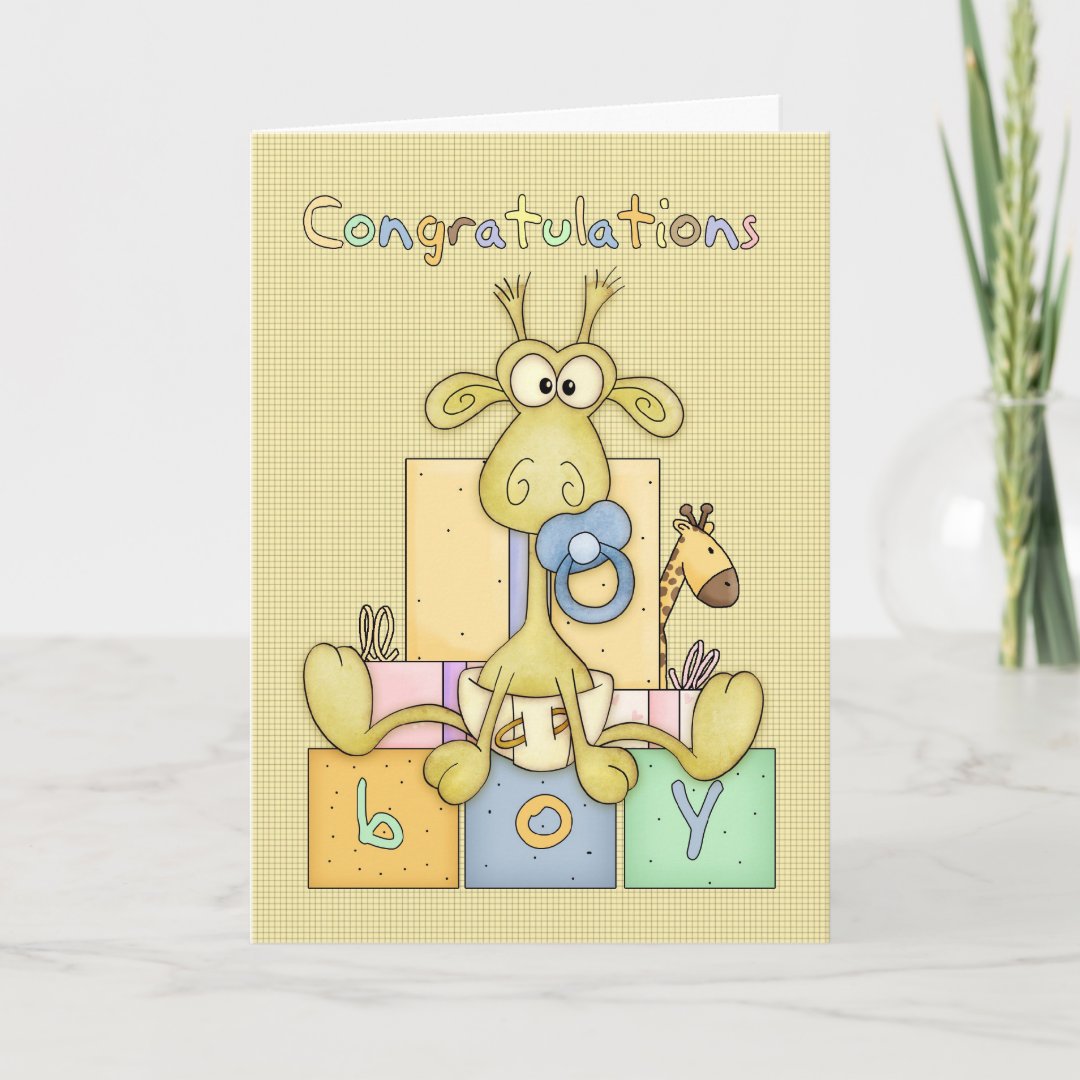 Congratulations Birth Of Baby Boy Card - Cute Baby | Zazzle
