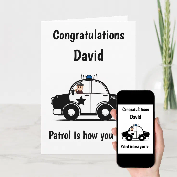 Congratulations / Birthday Card for Police Officer | Zazzle