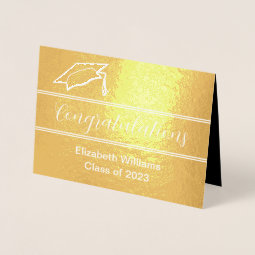 Congratulations Black and Gold Elegant Graduation Foil Card | Zazzle