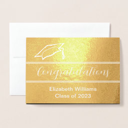 Congratulations Black and Gold Elegant Graduation Foil Card | Zazzle