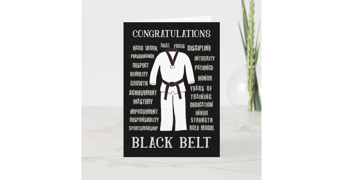 Congratulations Black Belt Taekwondo Karate Judo Card | Zazzle