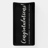 Congratulations black custom script graduation banner | Zazzle