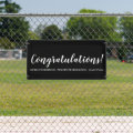 Congratulations black custom script graduation banner | Zazzle