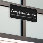 Congratulations black custom script graduation banner | Zazzle