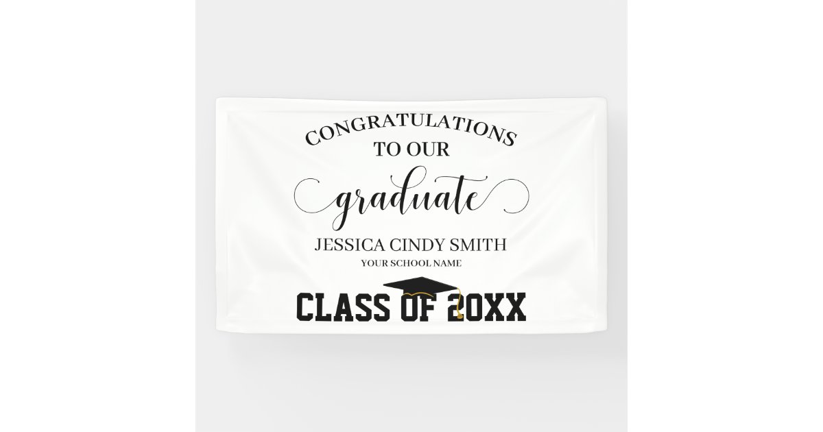 Congratulations Black Graduate Graduation Party Banner | Zazzle