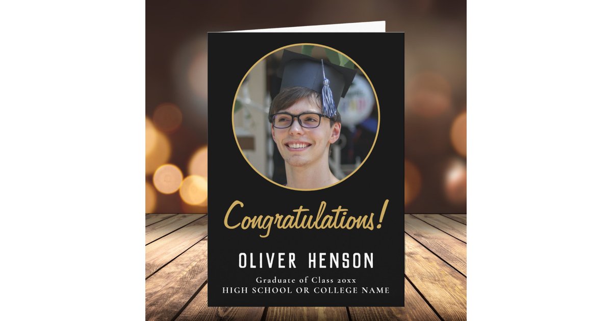 Congratulations Black Graduate Photo Graduation Card | Zazzle