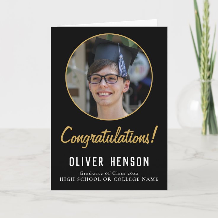 Congratulations Black Graduate Photo Graduation Card | Zazzle