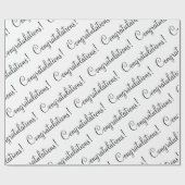 Congratulations Black Script Wedding Baby Grad Wrapping Paper | Zazzle