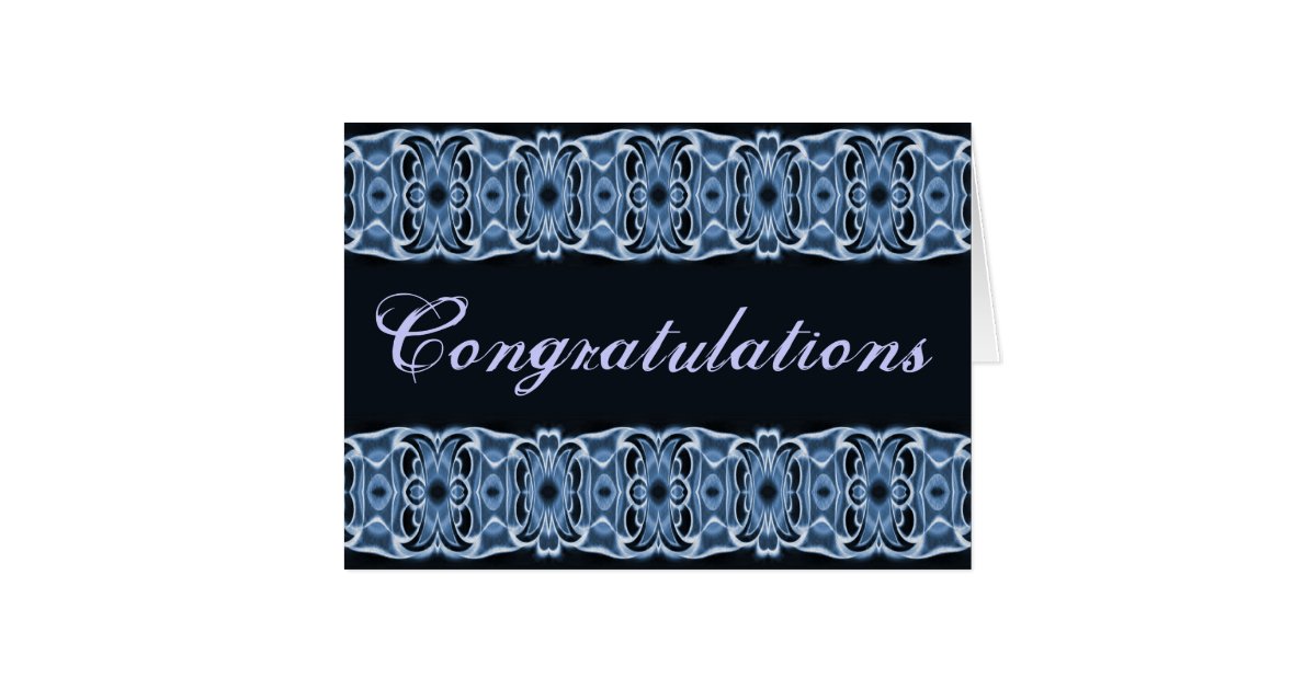 congratulations blue black card | Zazzle
