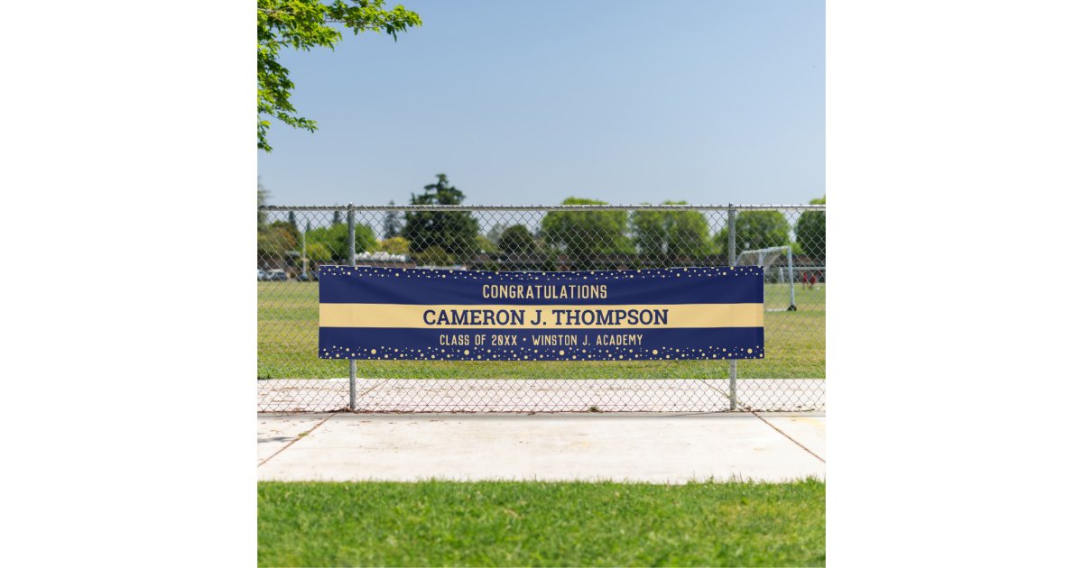 Congratulations Blue Gold Class of 2022 Graduation Banner | Zazzle