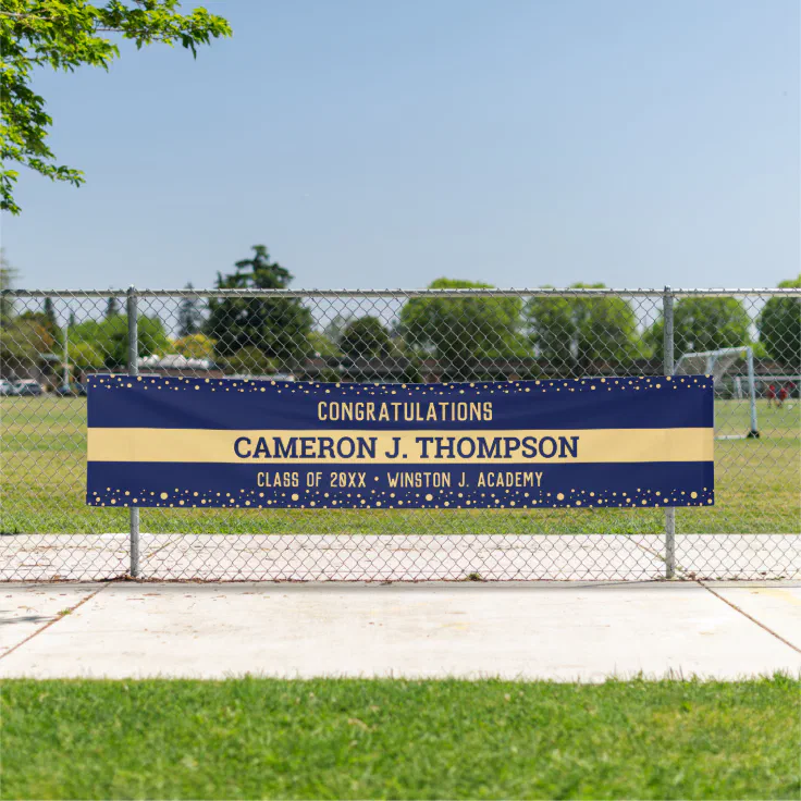 Congratulations Blue Gold Class of 2022 Graduation Banner | Zazzle