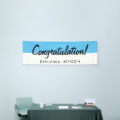 Congratulations Blue Typography Name Party Banner | Zazzle