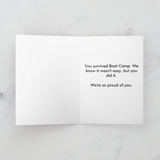 Congratulations Boot Camp Graduation Card | Zazzle