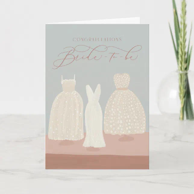 Congratulations Bride Wedding Dress Greeting Card | Zazzle