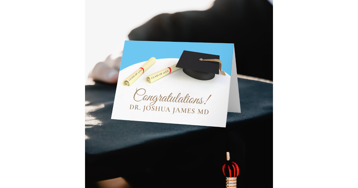 Congratulations Cap and Scrolls Graduation Card | Zazzle