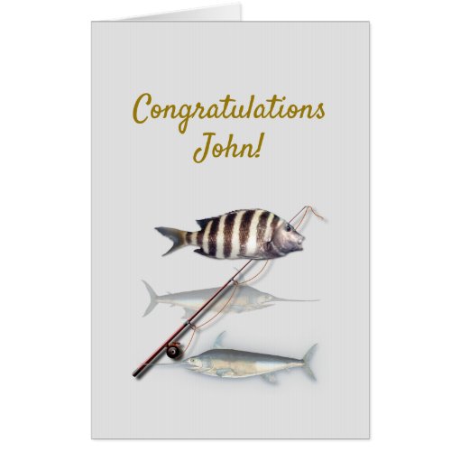 Congratulations Captain Fishing Theme Oversize Card | Zazzle