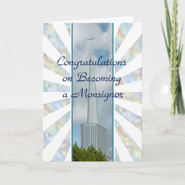 Congratulations Card for a Reverend Monsignor | Zazzle