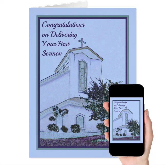 Congratulations Card for Delivering First Sermon | Zazzle