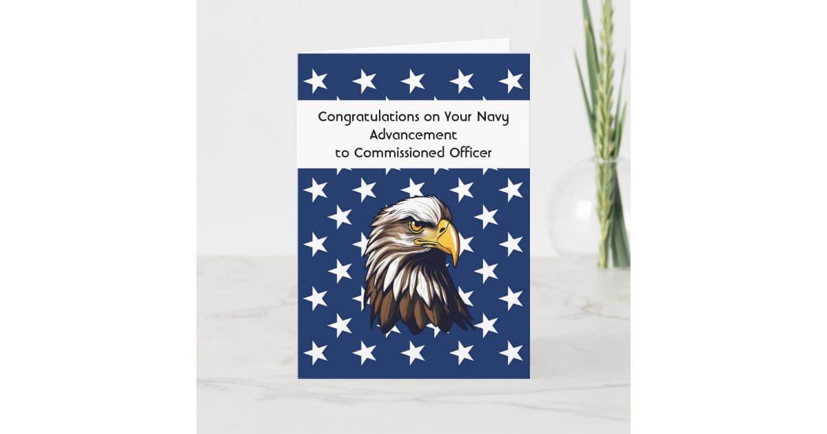 Congratulations Card for Navy Commissioned Officer | Zazzle
