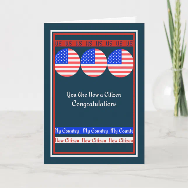 Congratulations Card for New Citizen | Zazzle