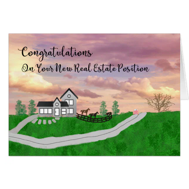 Congratulations Card for New Real Estate Position | Zazzle
