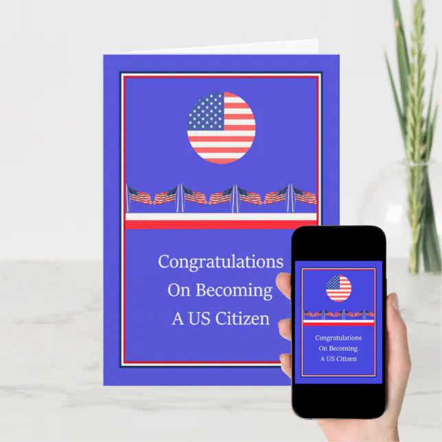 Congratulations Card for New US Citizen | Zazzle