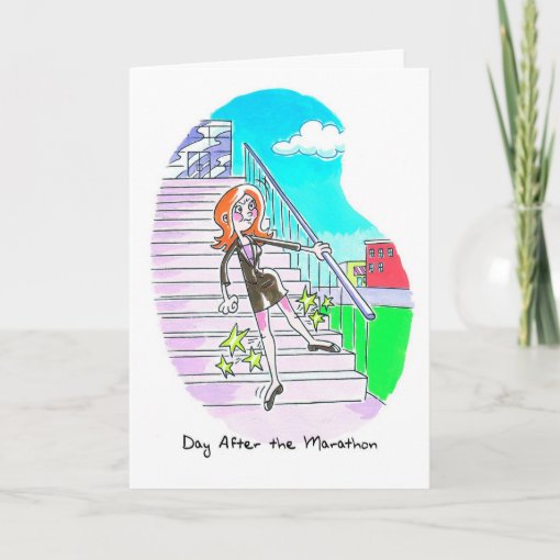 Congratulations Card for Runner - Stiff Legs | Zazzle