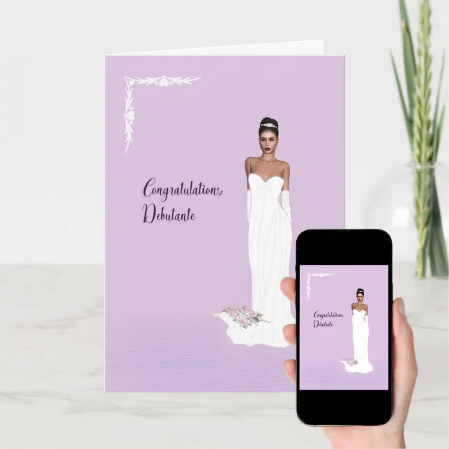 Congratulations Card for White Debutante | Zazzle