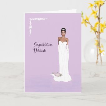 Congratulations Card for White Debutante | Zazzle