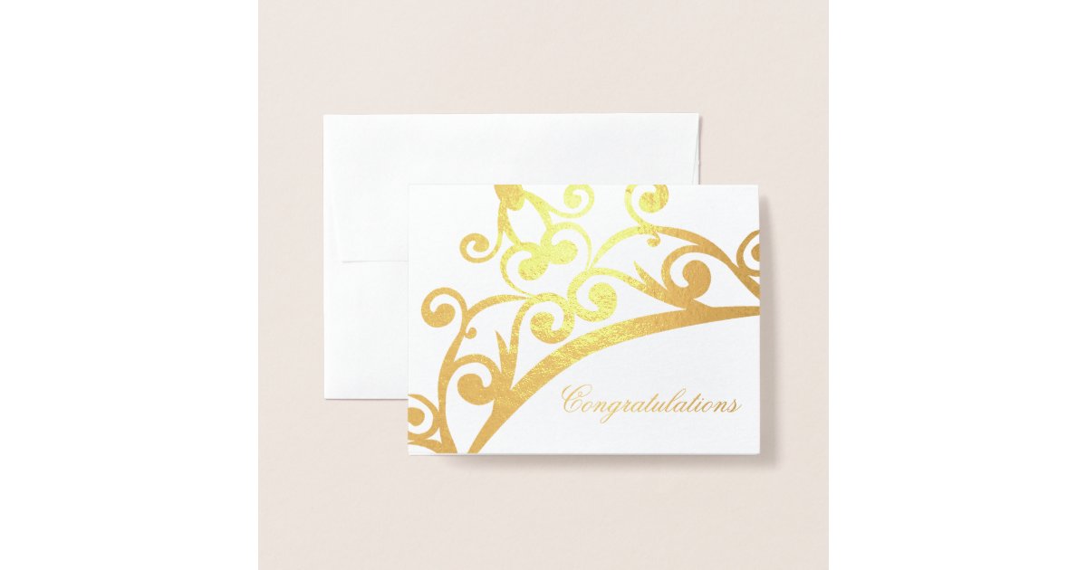Congratulations Card-Pageant Crown Foil Card | Zazzle