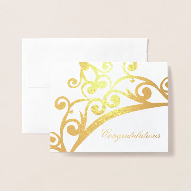 Congratulations Card-Pageant Crown Foil Card | Zazzle