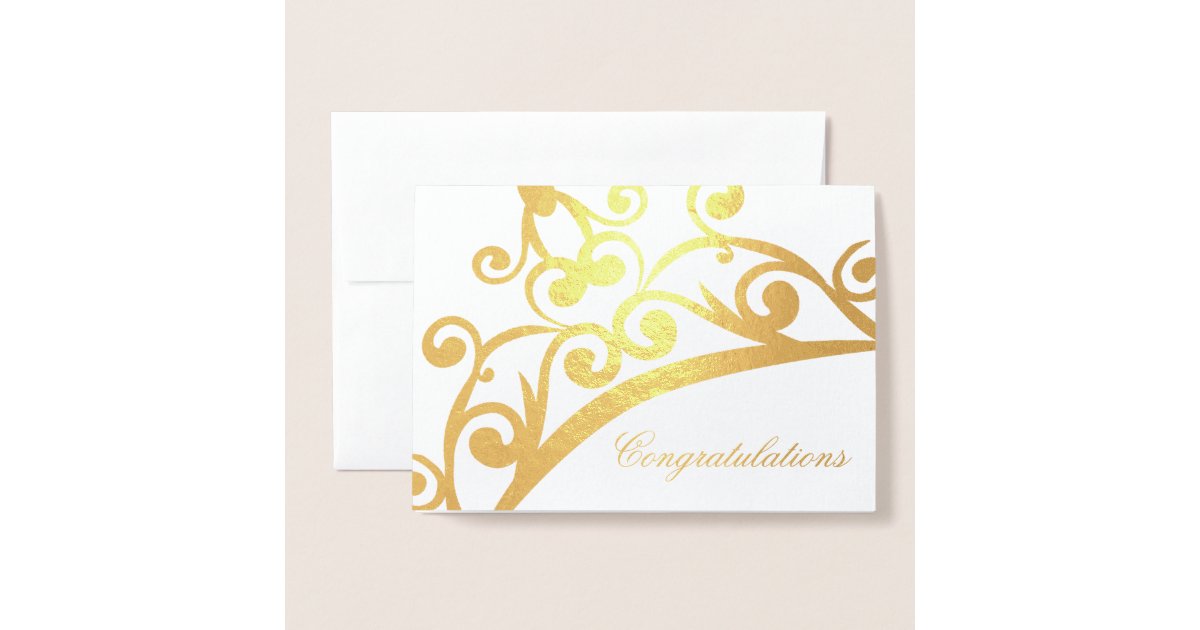 Congratulations Card-Pageant Crown Foil Card | Zazzle