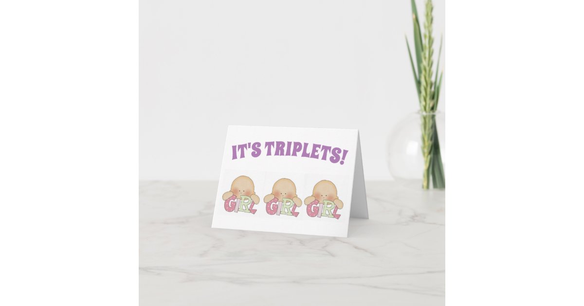 Congratulations Card - Triplets Girls | Zazzle