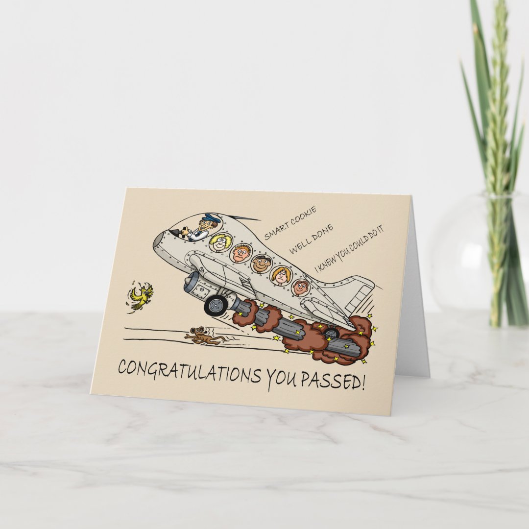 Congratulations Cartoon Caricature of New Pilot Card | Zazzle