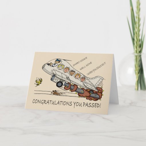 Congratulations Cartoon Caricature of New Pilot Card | Zazzle