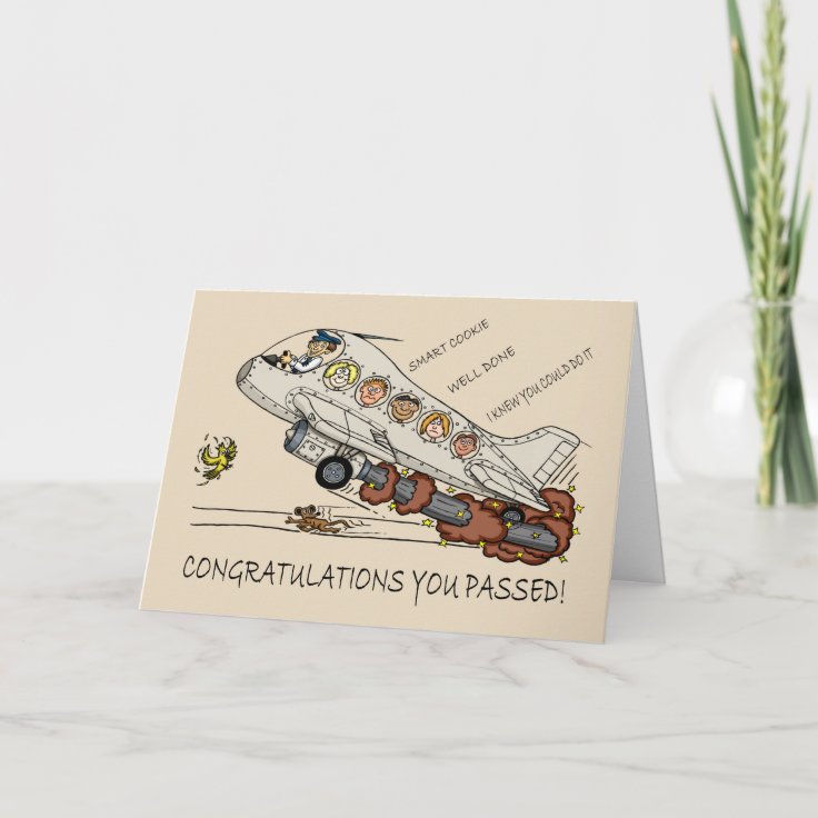 Congratulations Cartoon Caricature of New Pilot Card | Zazzle