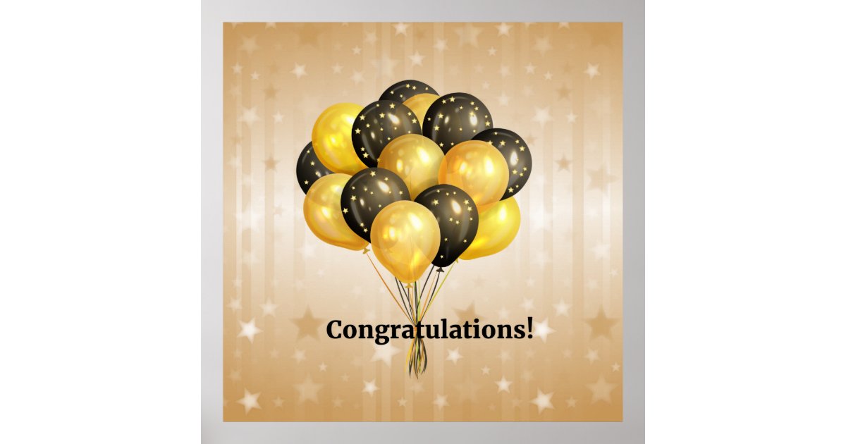 Congratulations! Celebration Balloons. Poster | Zazzle
