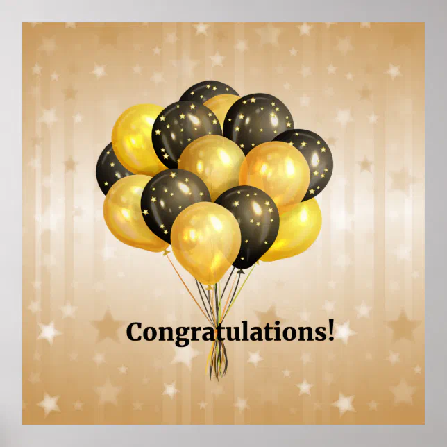 Congratulations! Celebration Balloons. Poster | Zazzle