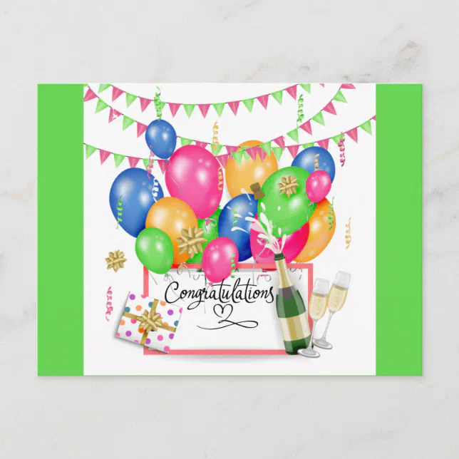 Congratulations Celebration Postcard | Zazzle