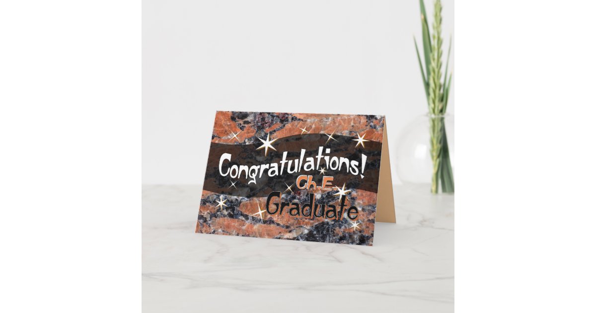 Congratulations Ch.E. Graduate Orange and Black Card | Zazzle